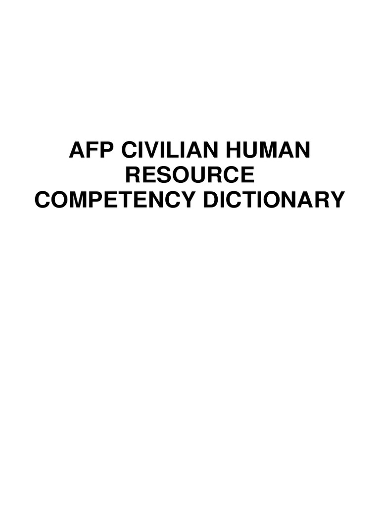 5 Competency Dictionary-Signed | PDF | Goal | Competence (Human Resources)
