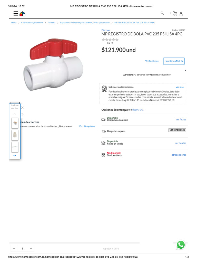 Registro de Bola PVC 235 PSI 4PG | PDF