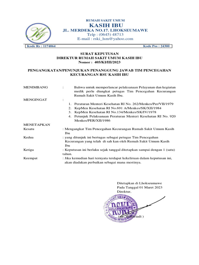 SK Tim Pencegahan Kecurangan | PDF SK Tim Pencegahan Kecurangan | PDF