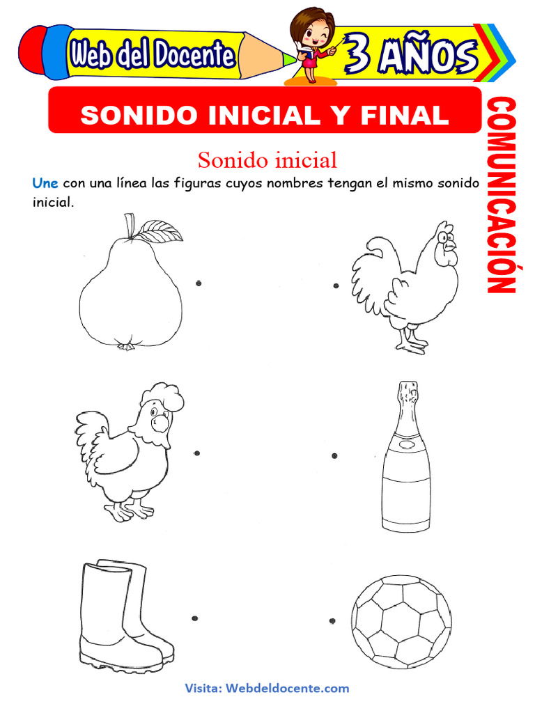 Actividades de Sonido Inicial y Final | PDF | Artes del Lenguaje y ...