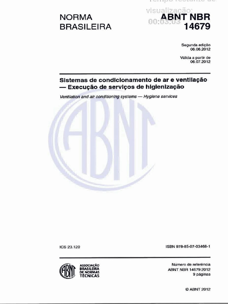 Abnt NBR 14679 | PDF | Ar condicionado | Desperdício