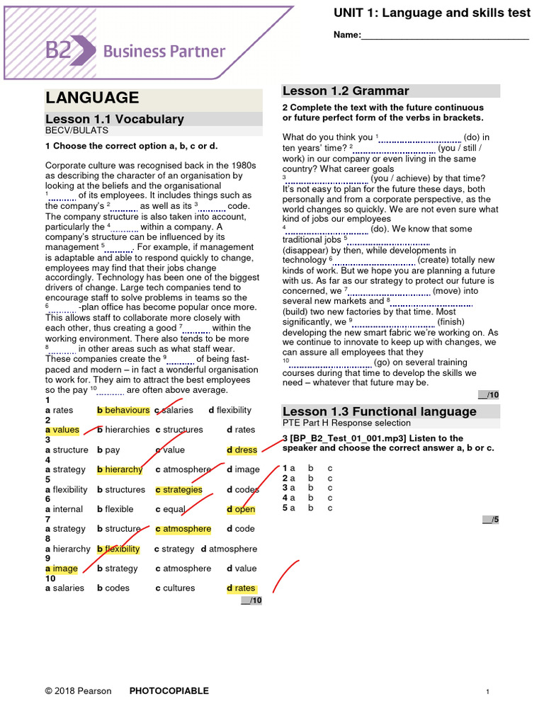 Business Partner B2 Unit Tests | PDF | Mentorship | Sales