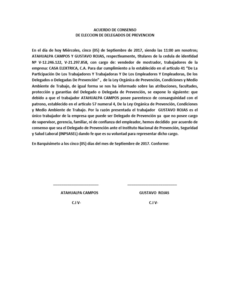 Acuerdo de Consenso | PDF
