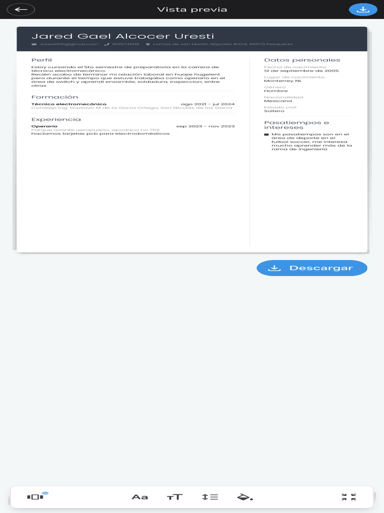 CV Jared Gael Alcocer Uresti - CVwizard | PDF