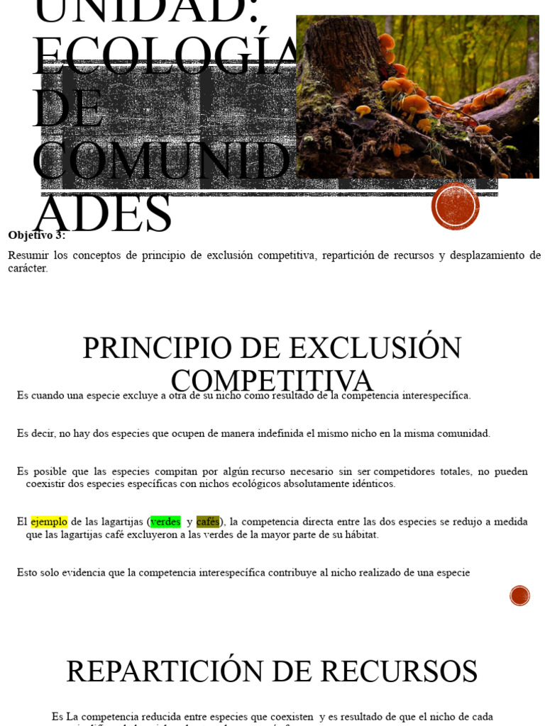 Principio de Exclusión Competitiva | PDF | Nicho ecológico | Ecología