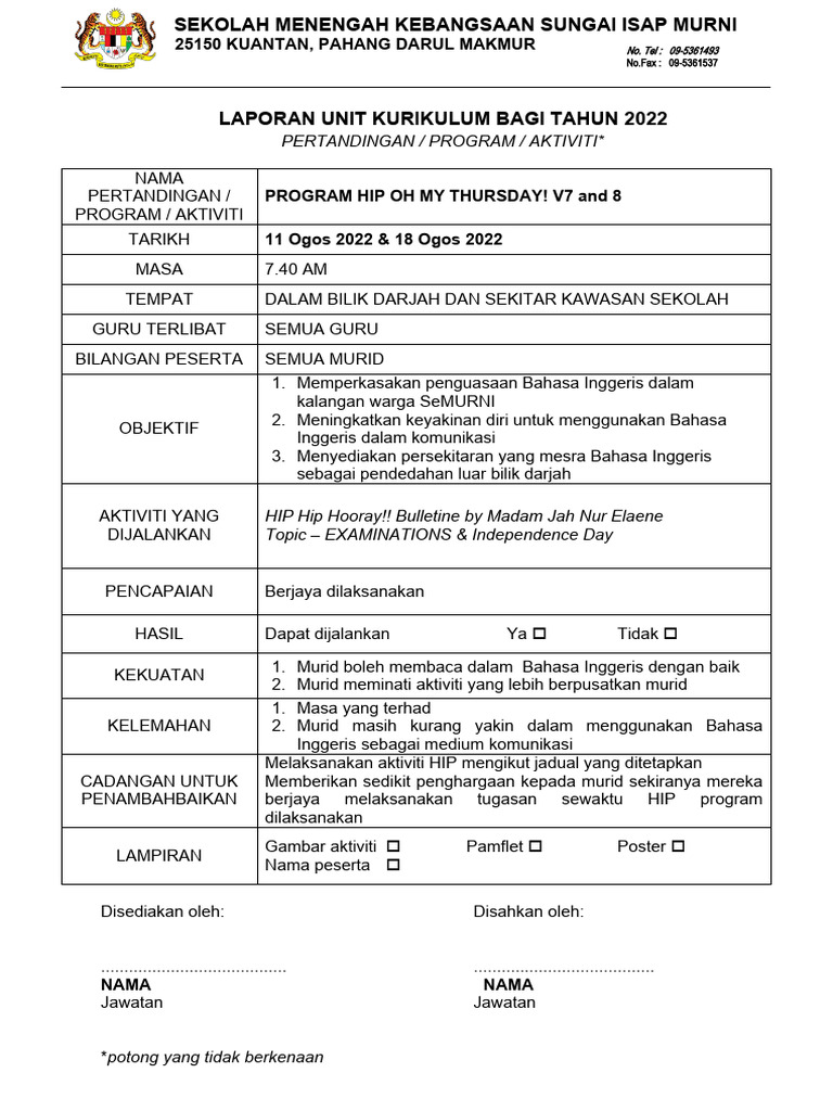Laporan Program Hip 8 | PDF
