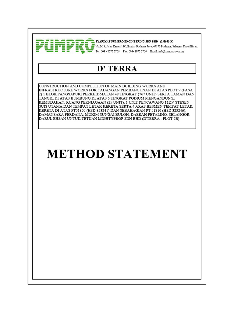 Method Statement | PDF