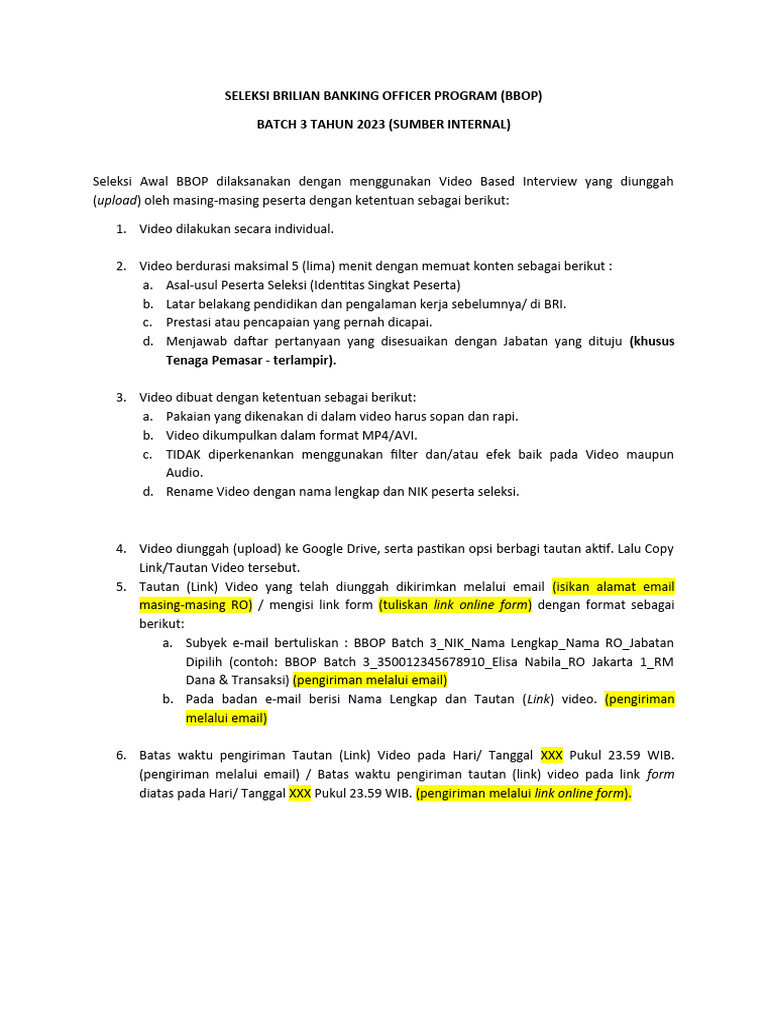 Panduan Pembuatan Video Tahap Awal BBOP Batch 3 2023 | PDF | Bisnis ...