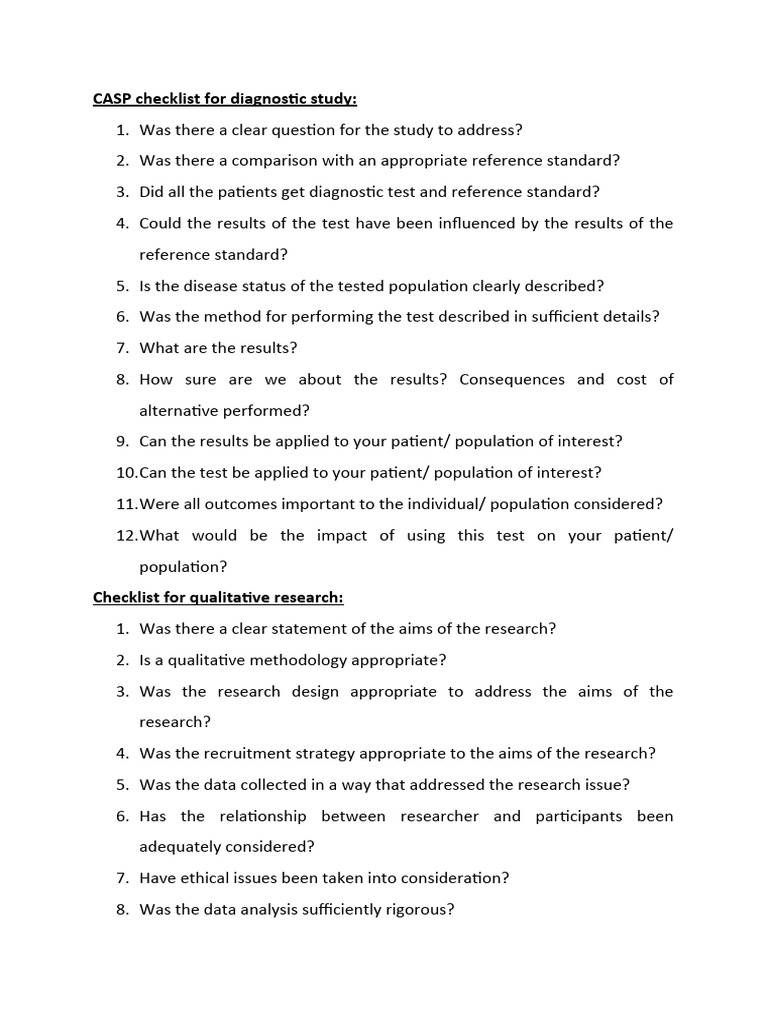 CASP Checklist | PDF