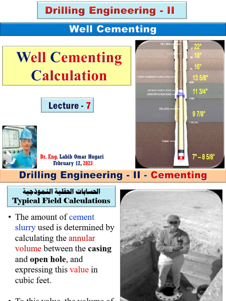 7 DE-2 Well Cementing Calculation-Lect-7 DR Labib | Download Free PDF ...
