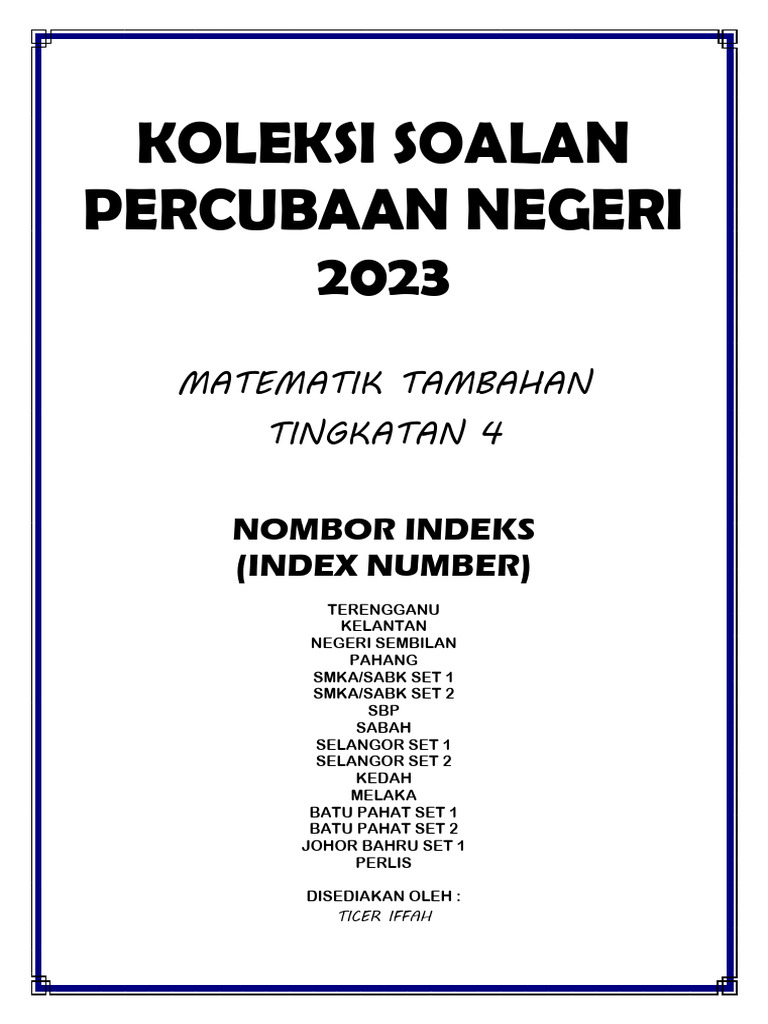 Nombor Indeks Trial 2023 | PDF