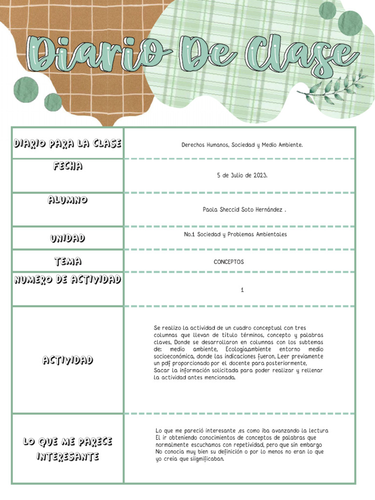 Diario de Clase | PDF