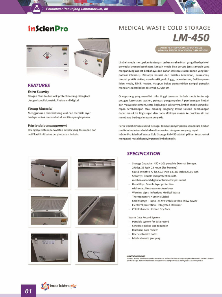 Brosur Medical Waste Cold Storage LM-450 | PDF