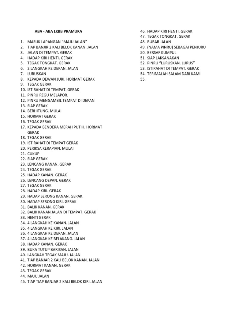 Aba - Aba LKBB Pramuka. | PDF