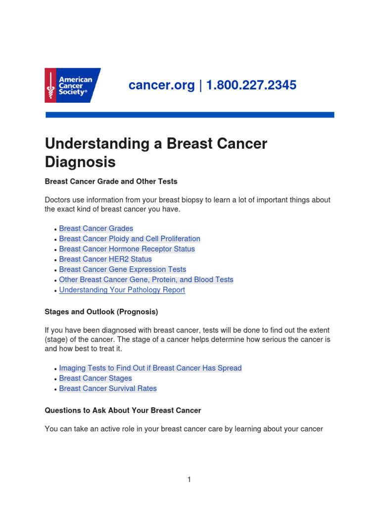Understanding a Breast Cancer | PDF