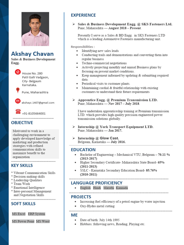 Akshay Chavan Resume | Download Free PDF | Sales | Business Akshay Chavan Resume | Download Free PDF | Sales | Business