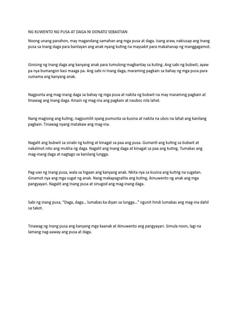 Ang Pusa at Ang Daga | PDF