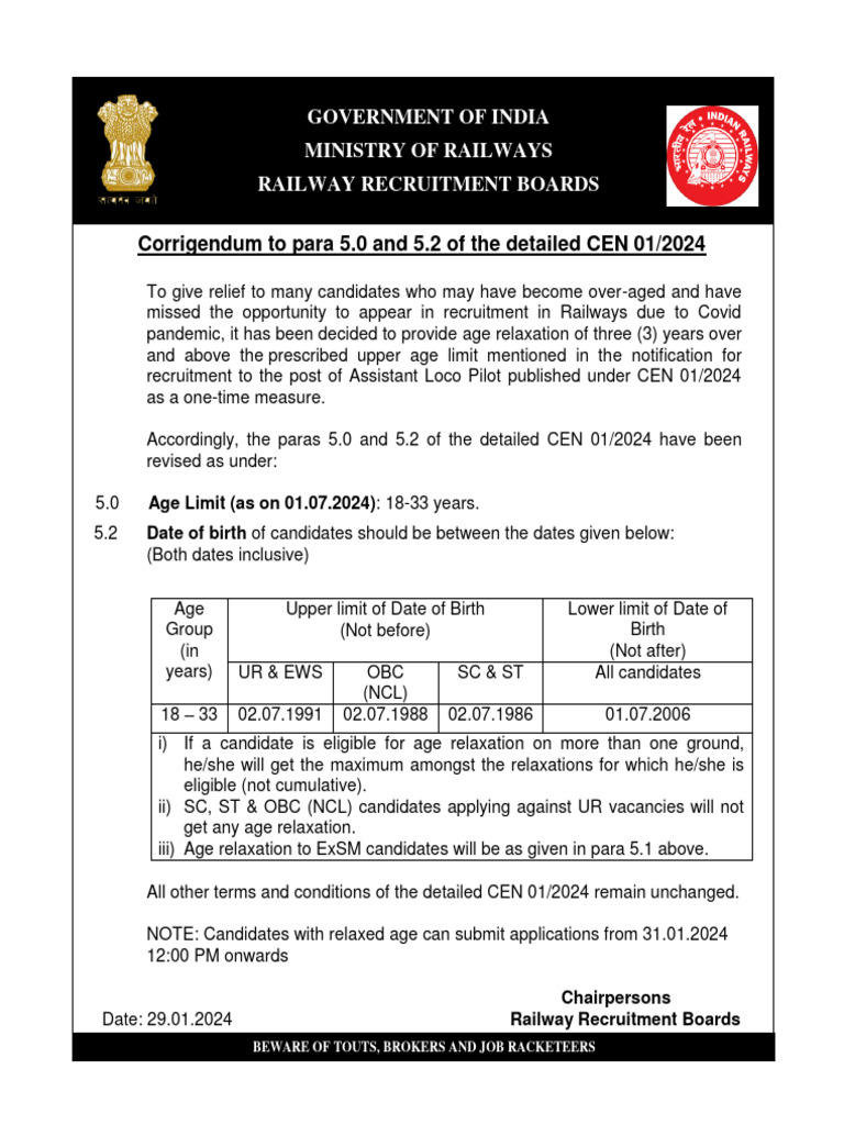 Corrigendum CEN 01-2024 DT 29012024 | PDF | Government