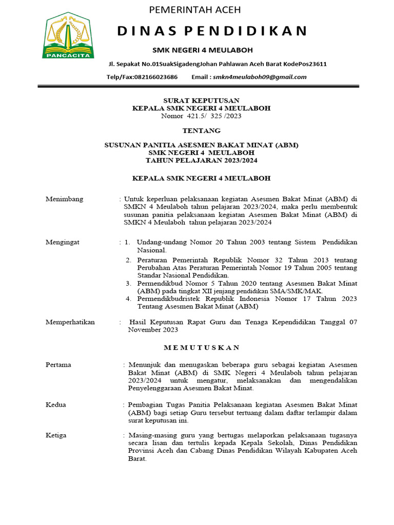 SK Abm 2023 2024 | PDF