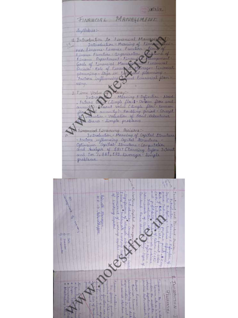 WT - Financial Management 3rd Sem - Compressed | PDF