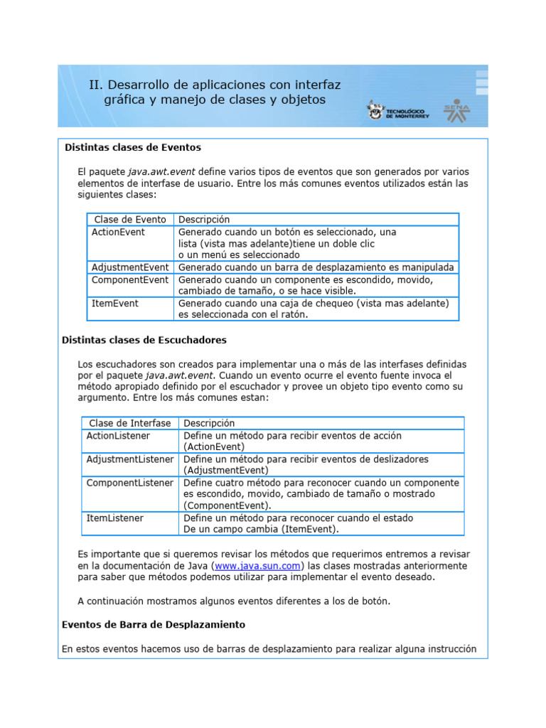 Eventos y Escuchadores en Java AWT | PDF