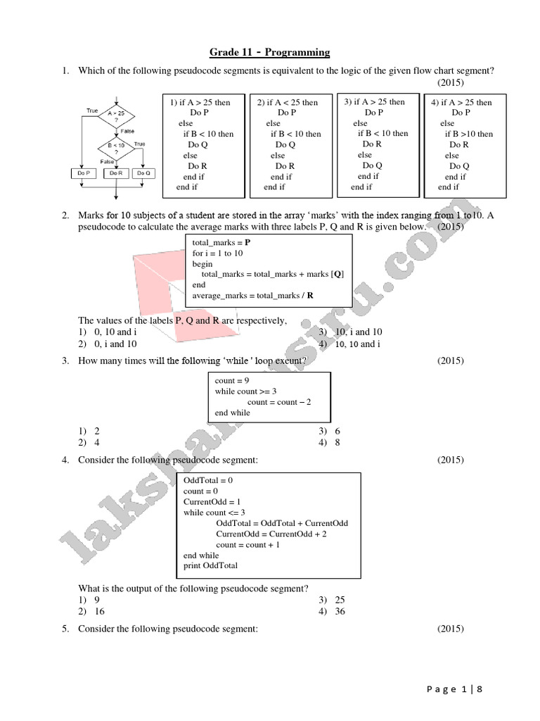 G11 Lesson 01 MCQ | PDF