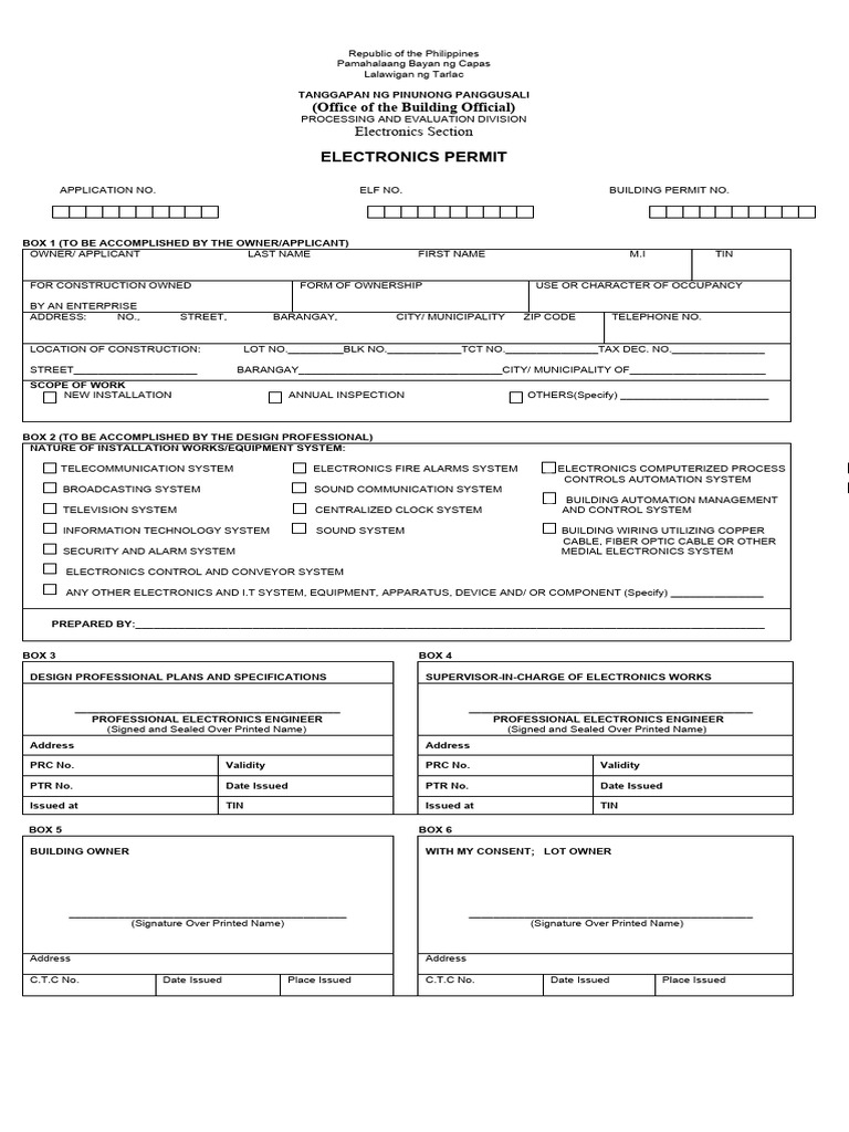 ELECTRONICS PERMIT FORM Front Back 3 Copies | PDF | Electronics ...