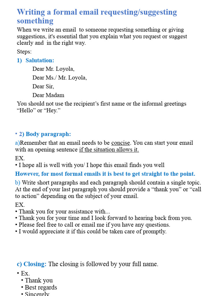 Writing A Formal Email Requesting | PDF | Linguistics | Human Communication