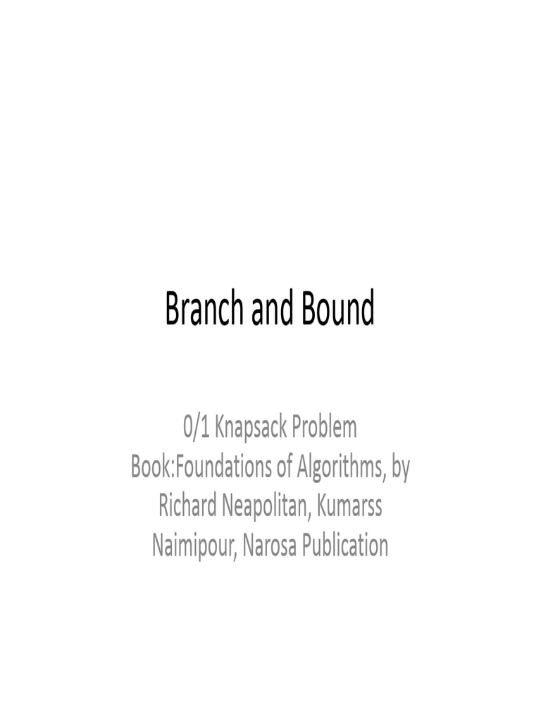 0-1knapsack-Branch and Bound | PDF | Combinatorics | Discrete Mathematics