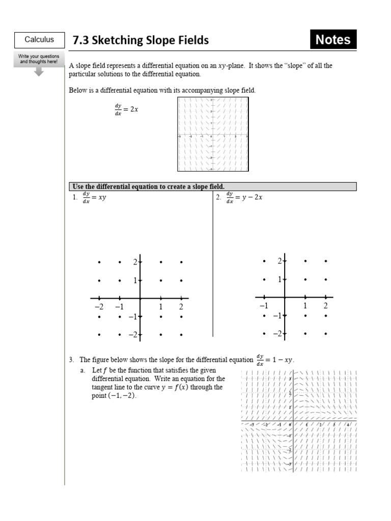 Calc 7.3 Packet | PDF | Differential Calculus | Slope