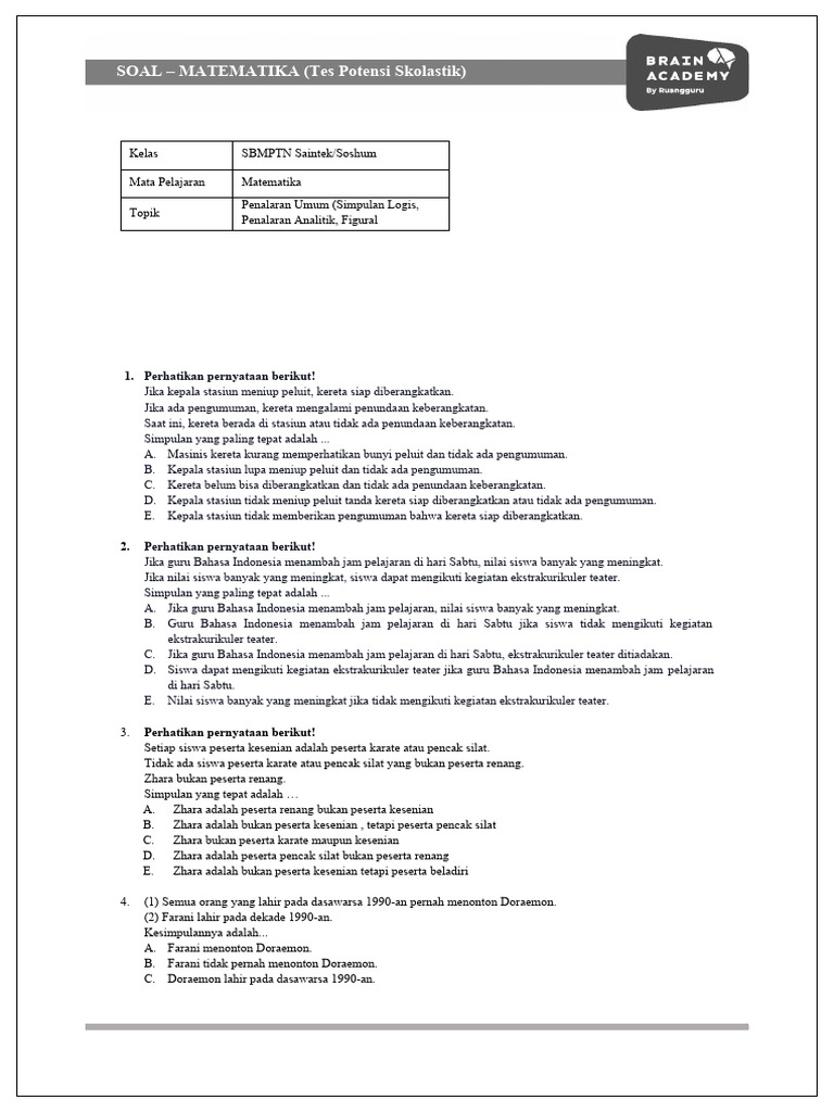 Soal Tpu Pertemuan 1 (Di Kelas) | PDF | Seni & Disiplin Bahasa