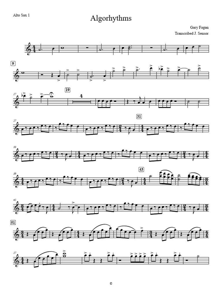 Algorhythms - Alto Sax | PDF