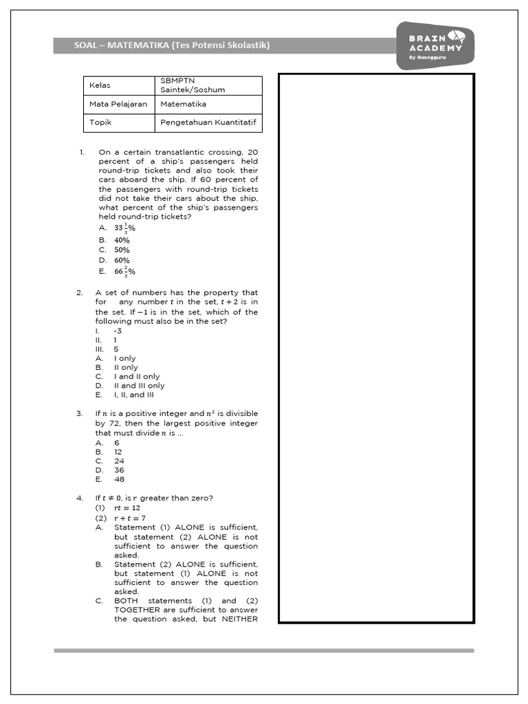 Soal TPK Pertemuan 5 (Mandiri) | PDF