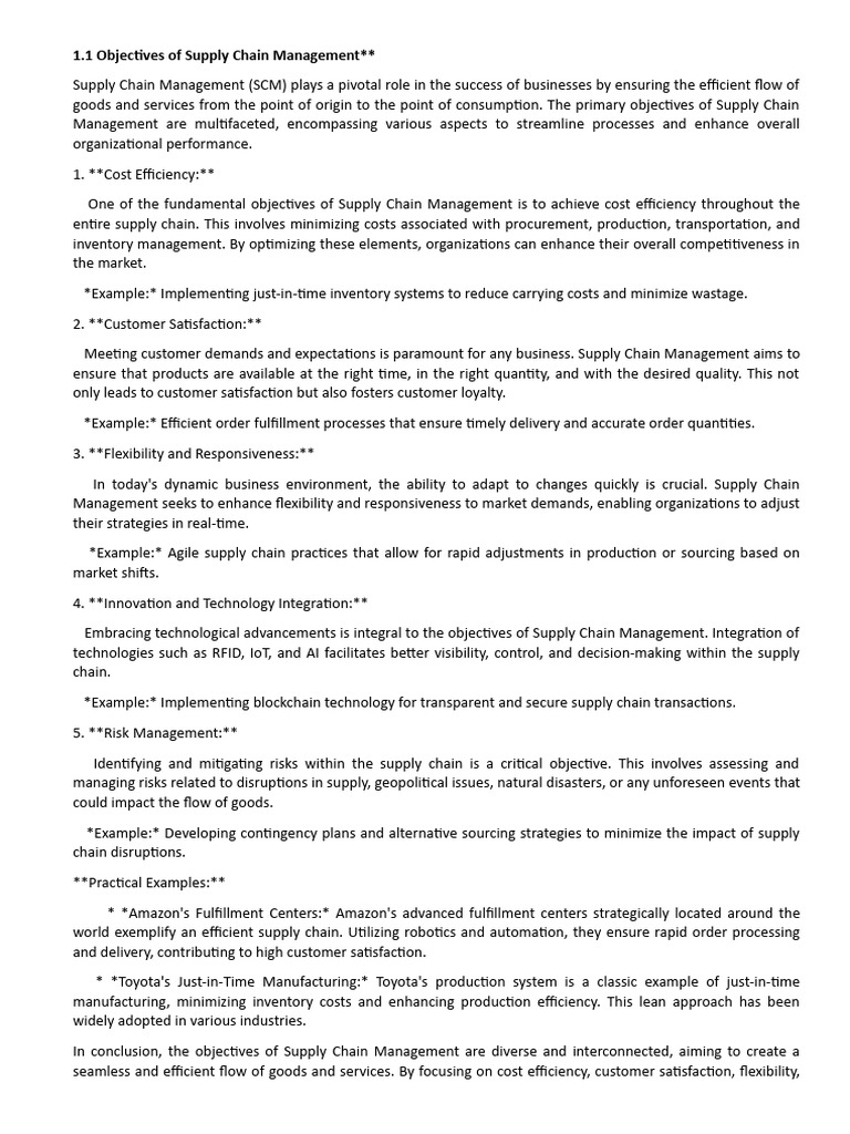 Supply Chain And Logistics Management Pdf