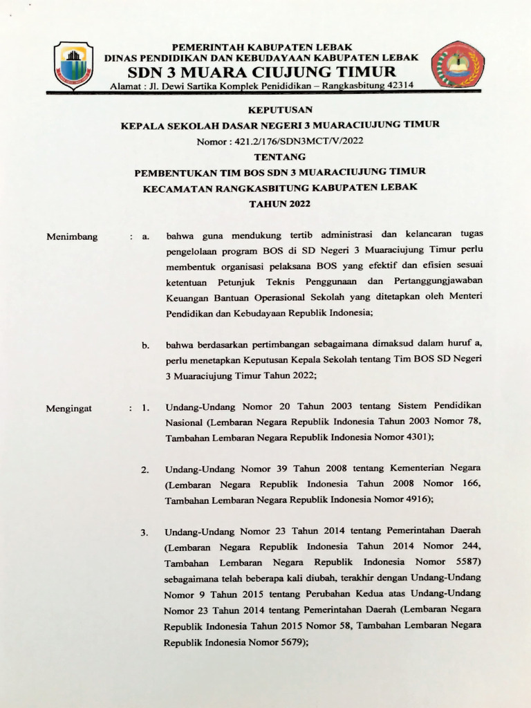 SK Tim Bos SDN 3 MCT | PDF
