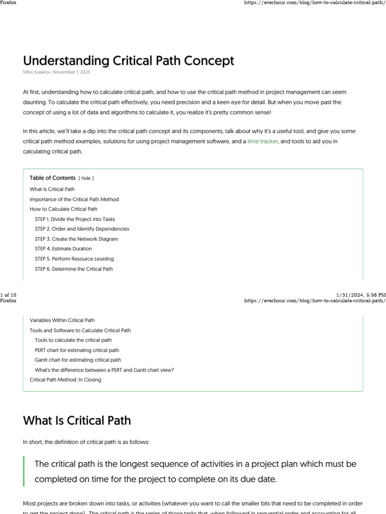 Critical Path and How To Calculate It Correctly in 2024 | Download Free ...