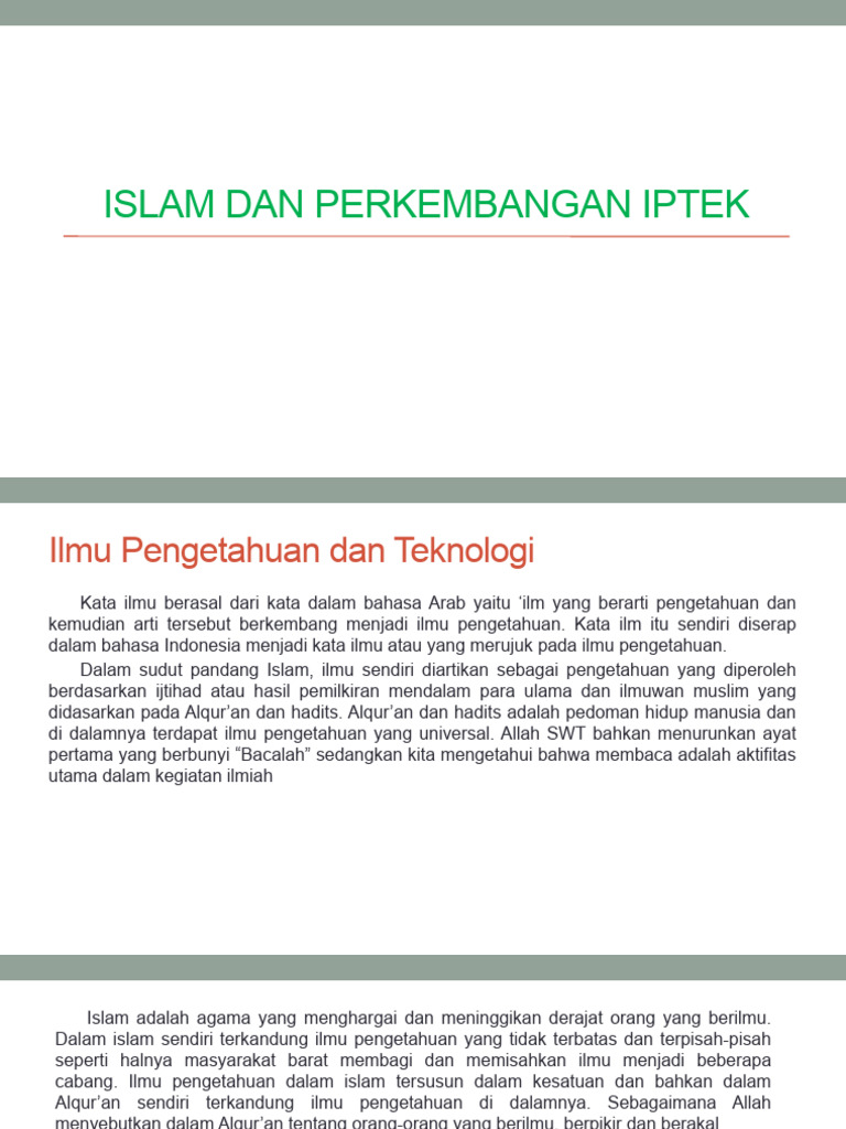 Islam Dan Perkembangan Iptek | PDF
