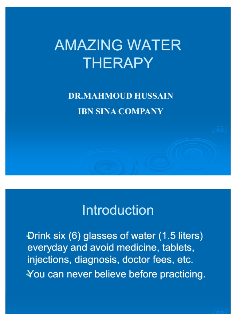 Amazing Water Therapy | PDF | Wellness | Science & Mathematics