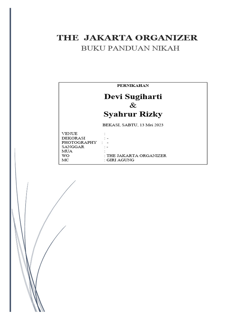 Buku Panduan Akad Nikah Devi Syahrur | PDF