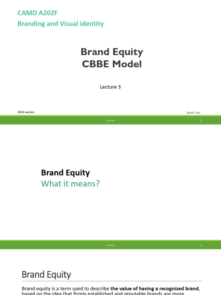 3 Branding & VI Equity CBBE Model | PDF