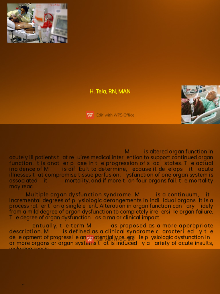Multiple Organ Dysfunction Syndrome | PDF