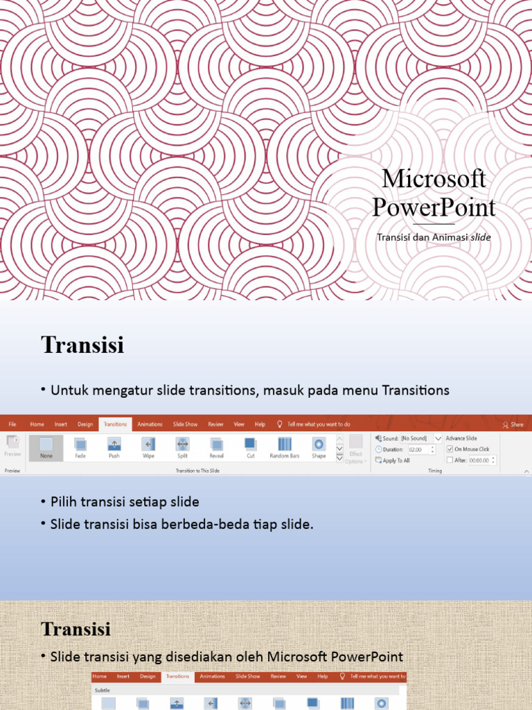 Transisi dan Animasi di PowerPoint | PDF
