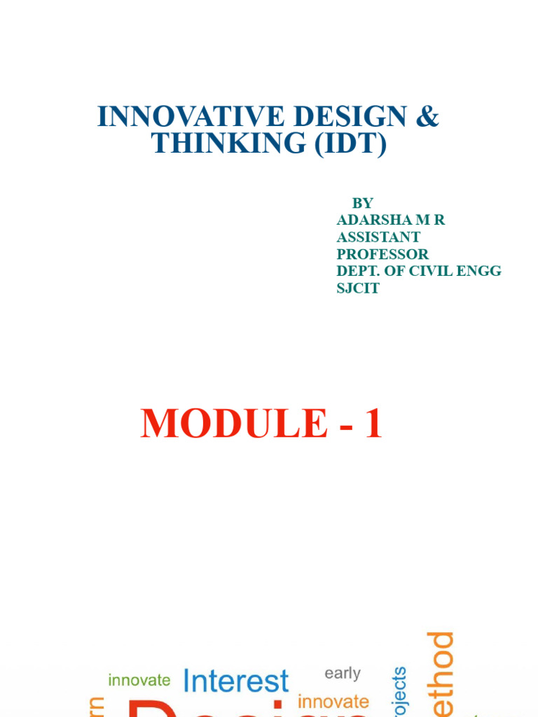 IDT Module 1 | PDF | Design Thinking | Design