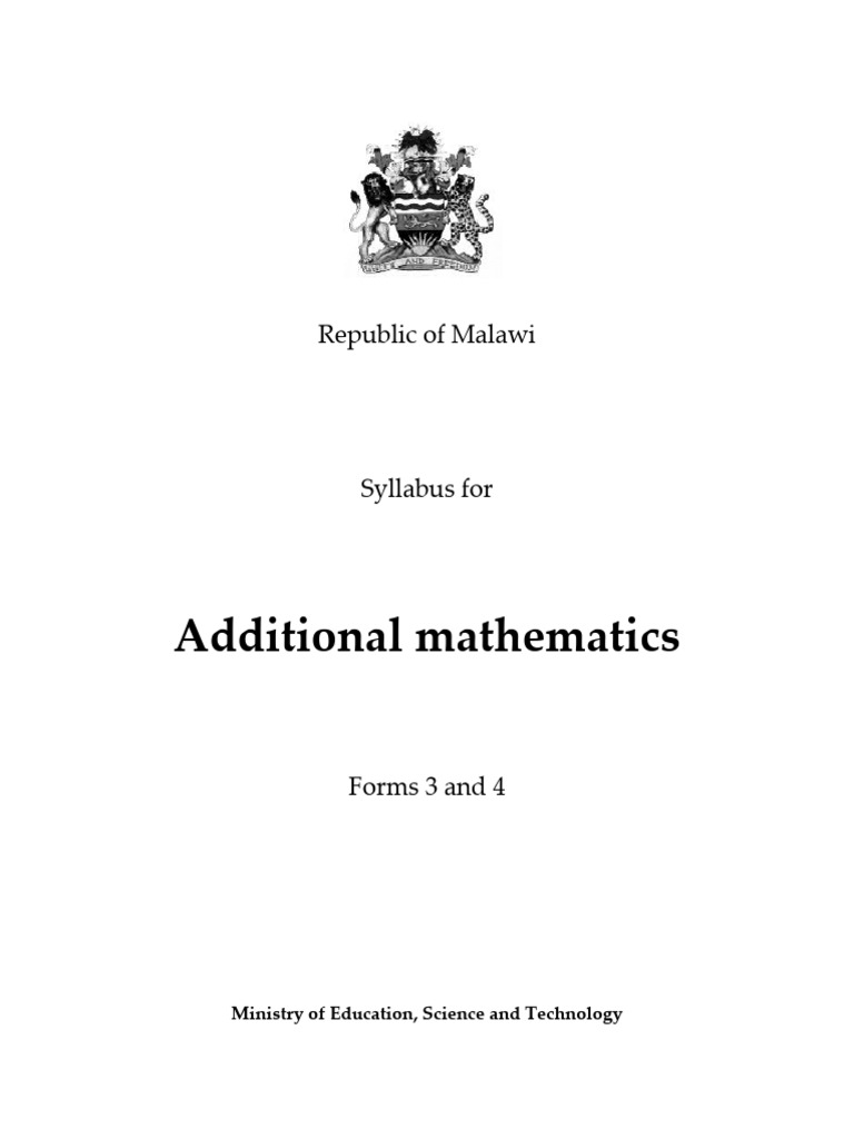 Additional Maths Syllabus Forms 3-4 | Download Free PDF | Trigonometric ...