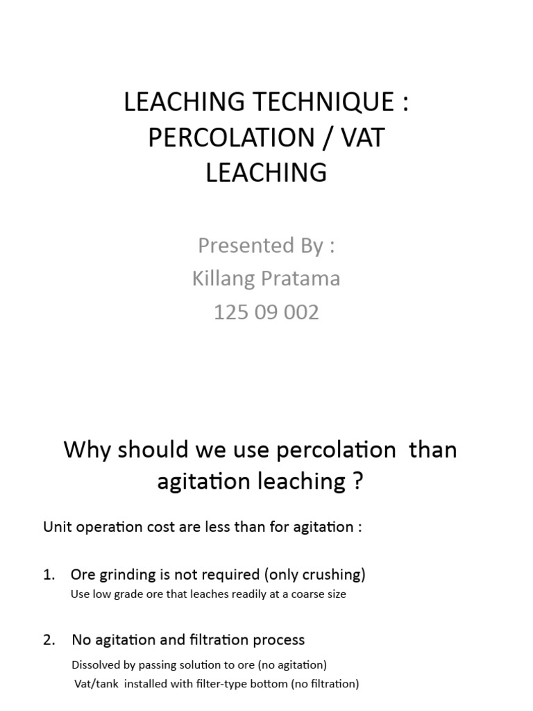 Percolation Leaching | PDF | Filtration | Clay