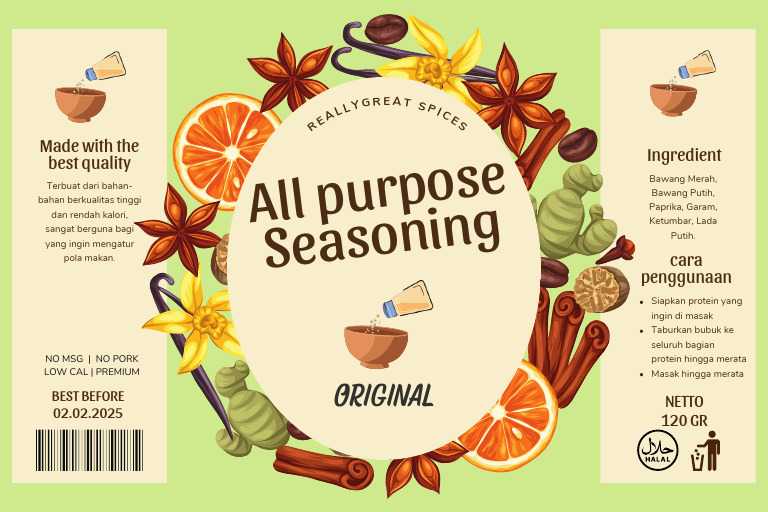 Green Brown Modern Minimal Food Product Label | PDF