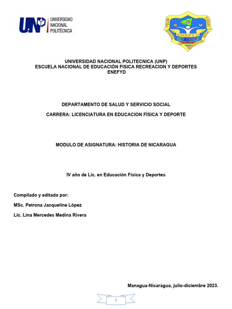MODULO DE HNICARAGUA MSc. PETRONA LOPEZ - LIC. LINA MEDINA | PDF ...