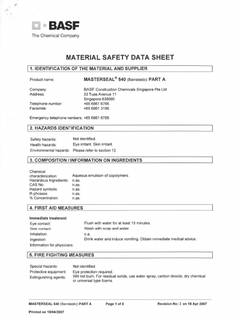 Masterseal 540 | PDF
