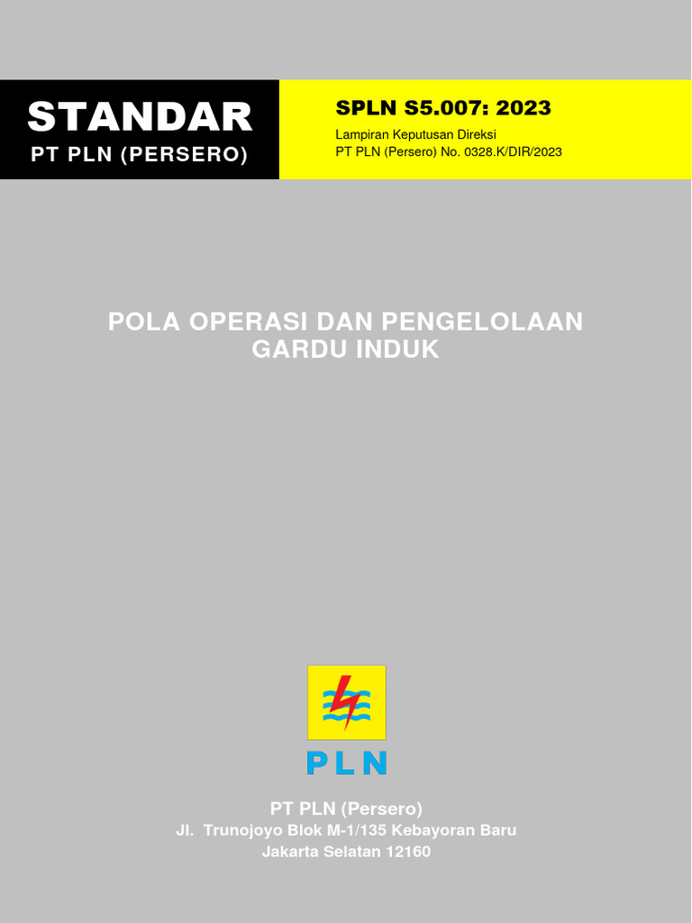 Standar SPLN S5.007: 2023 Gardu Induk | PDF