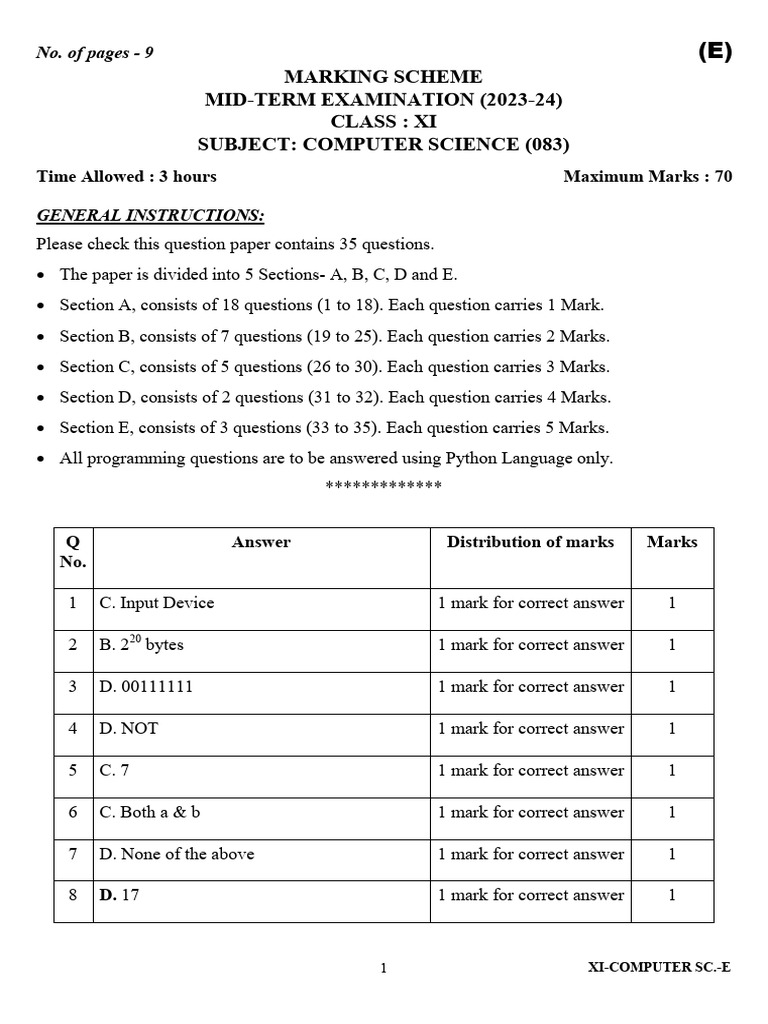 Xi - Computer Science | PDF